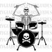 Skeleton Drummer Svg , Rock and Roll Svg , Skull Drummer Svg , Skull ...