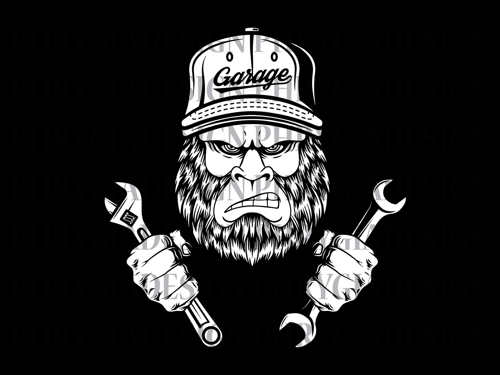 Bigfoot Mechanic Svg , Sasquatch Svg , Bigfoot Svg , Wrenches Svg ...