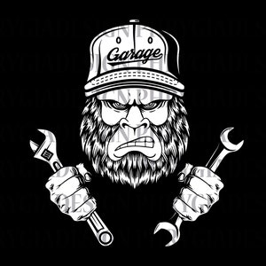 Buy Bigfoot Mechanic Svg , Sasquatch Svg , Bigfoot Svg , Wrenches Svg ...
