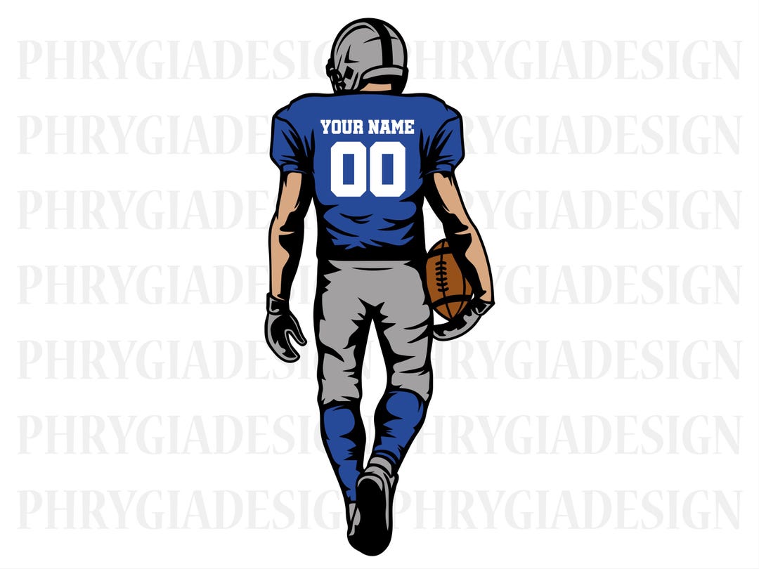 Football Player Svg , Football Name Svg , Personalized Name , Football ...