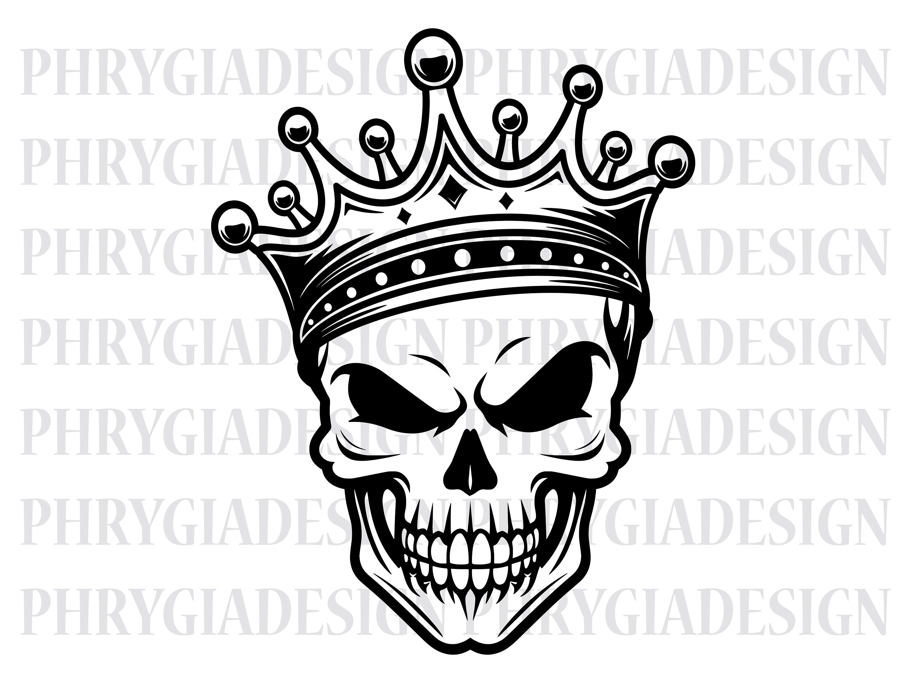 Cráneo con corona Svg , Rey Cráneo Svg , Cráneo Rey Svg , Rey Cráneo ...