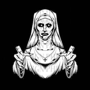 Nun Svg Png , Horror Svg , Scary Horror Nun Svg , Ghost Svg , Halloween ...