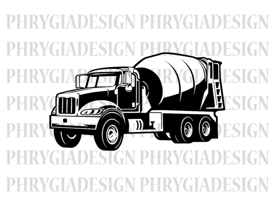 Concrete Mixer Truck Svg , Cement Mixer Svg , Construction Truck Svg ...