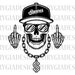 Rapper Skull Svg Png , Rapper Cool Skull Svg , Skull Middle Finger Svg ...