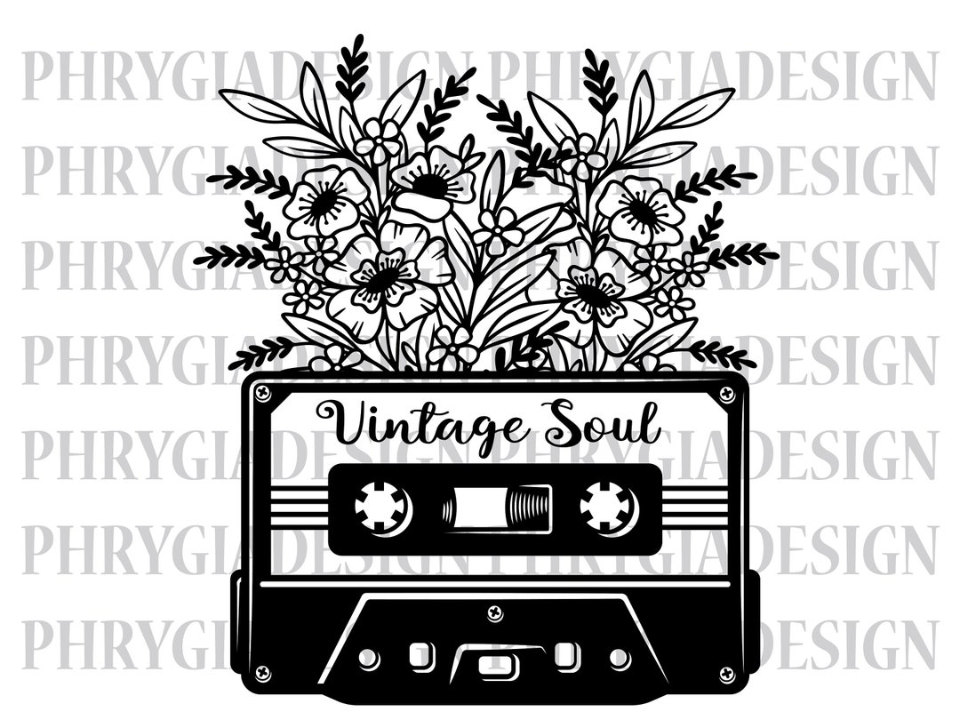 Floral Cassette Tape Svg , Vintage Soul Svg , Vintage Soul Png , Retro ...