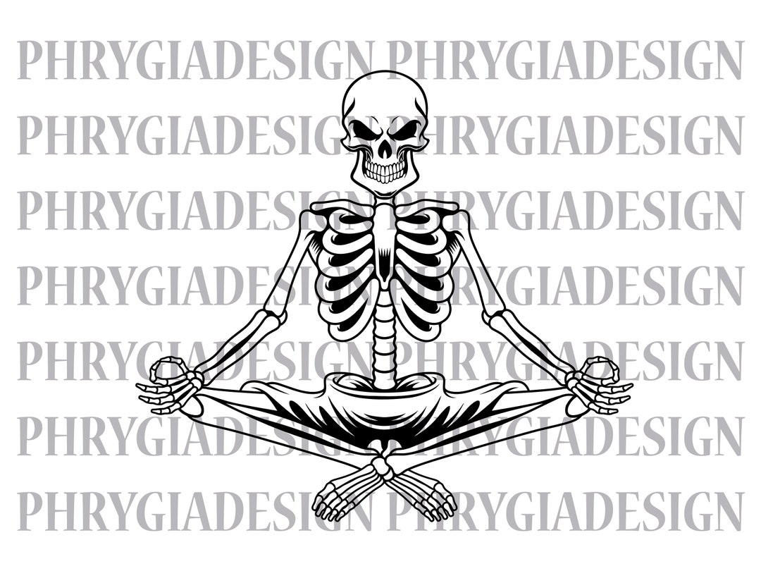 Meditating Skeleton Svg , Yoga Svg , Namaste Svg , Meditate Meditation ...