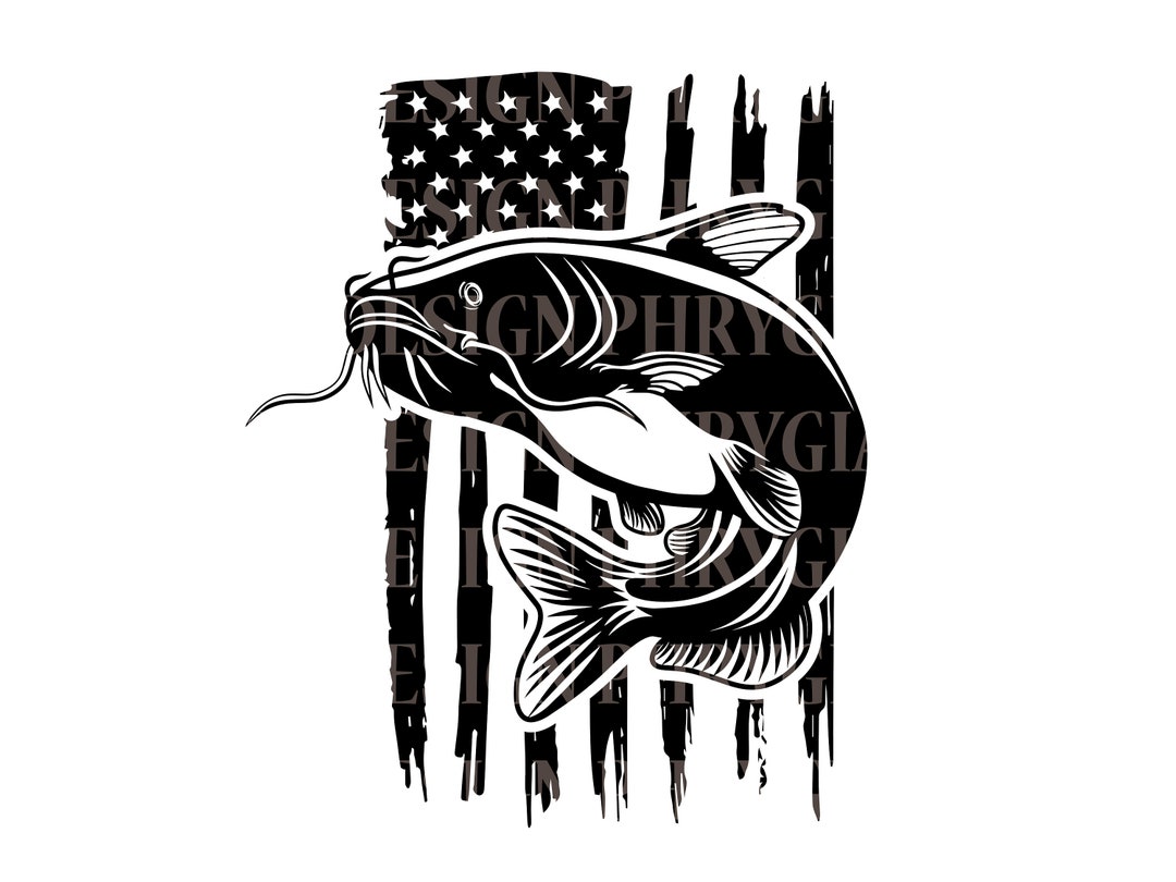 US Catfish Svg , USA Flag Catfish Svg , Fishing Svg , US Fishing Shirt ...