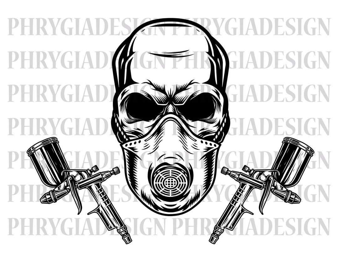 Skull With Paint Spray Guns Svg Png Paint Spray Gun Svg - Etsy