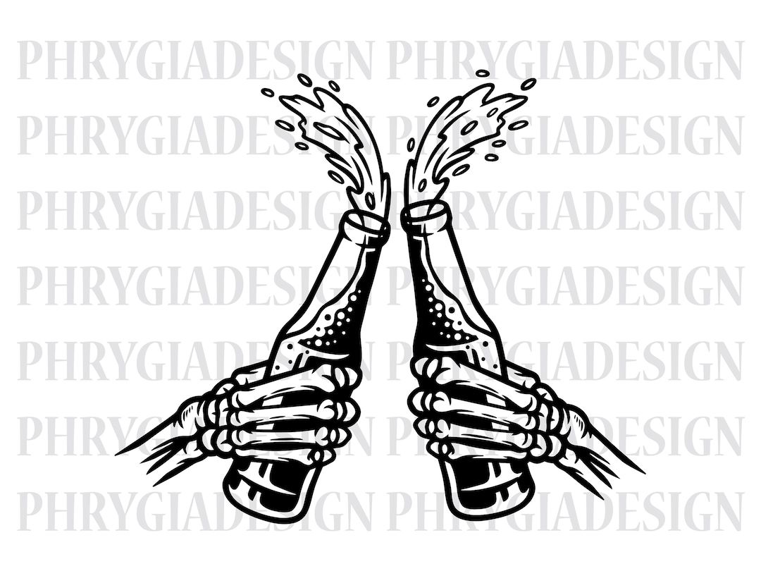 Skeleton Cheers Svg , Skeleton Hand Holding A Beer Mug , Beer Cheers ...
