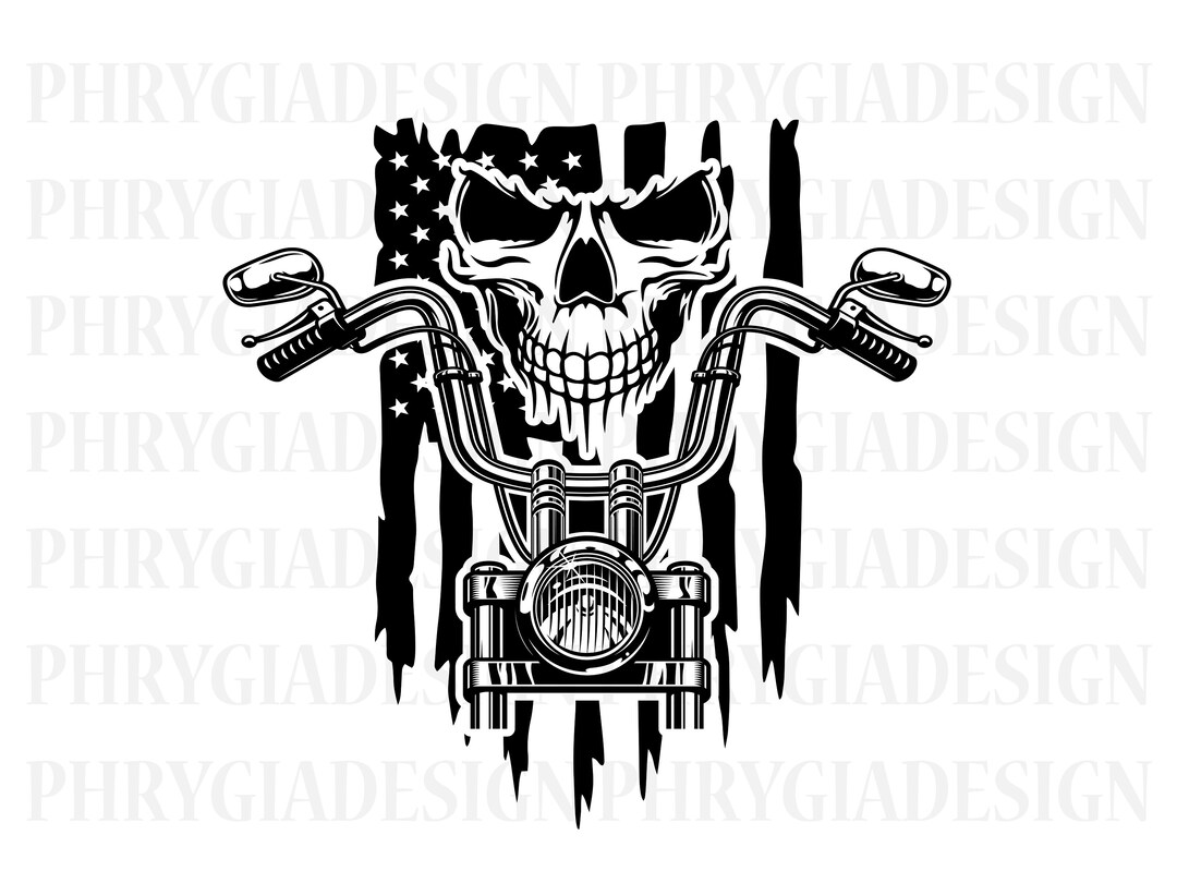 Motorcycle Skull Svg , Motorcycle Svg , Biker Shirt Svg , Biker Skull ...