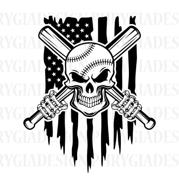 Softball Skull Svg - Etsy