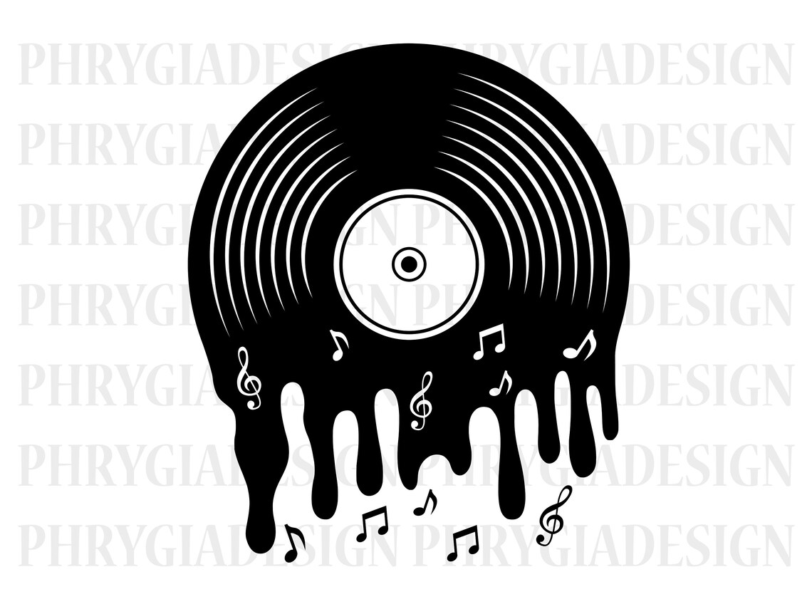 Dripping Vinyl Record Svg , Music Svg , Vinyl Record Svg , Dj Decal ...