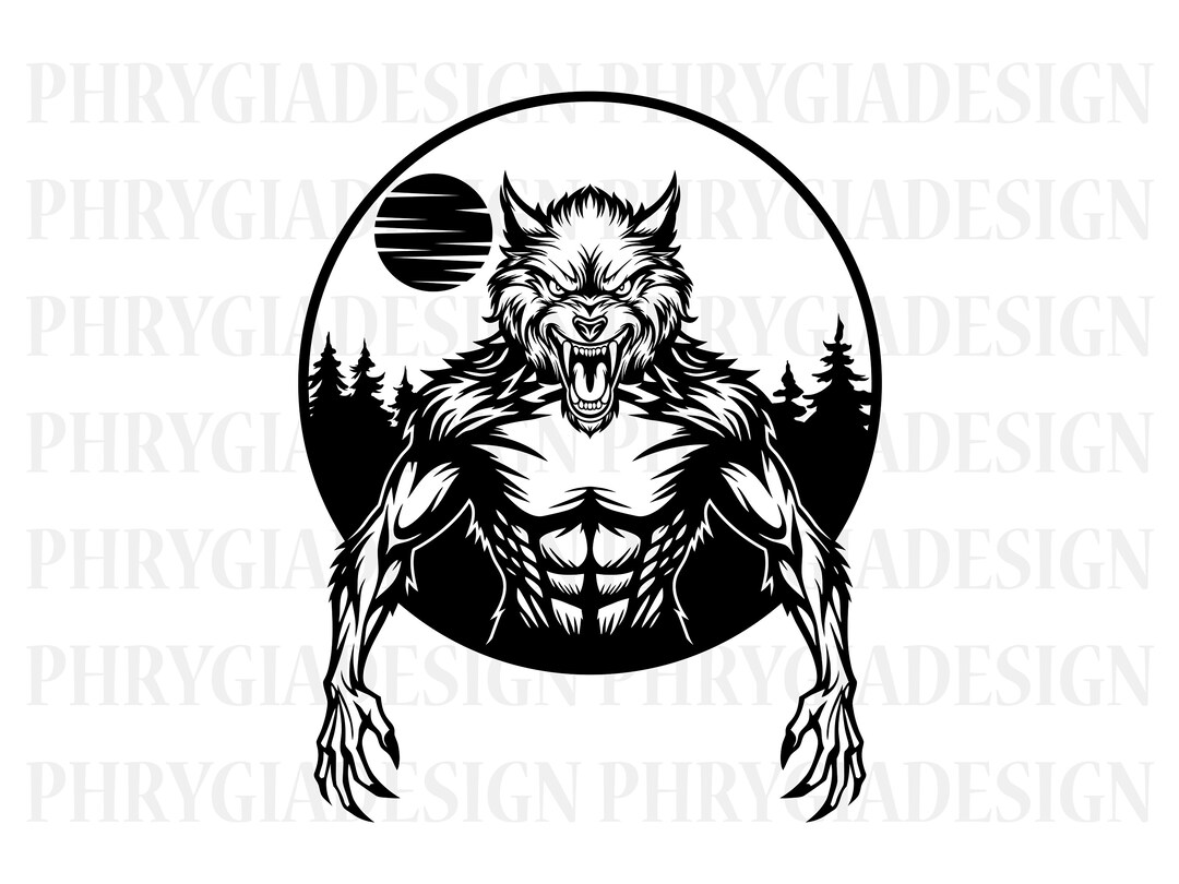 Werewolf Scene Svg , Werewolf Svg , Halloween Svg , Wolf Svg , Full ...