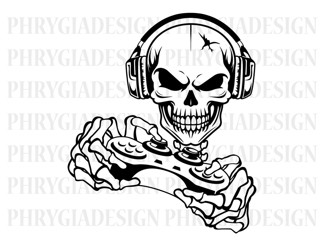 Video Game Skull Svg , Controller Svg , Gamer Skull Svg , Gamer Svg ...
