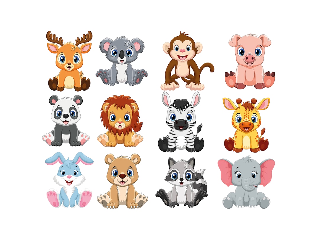 Baby Animals Png , Cute Baby Animals , Safari Animals , Png Bundle ...
