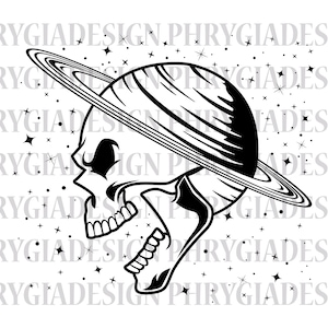 Skull Planet Svg , Saturn Svg , Planet With Rings Svg , Space Svg ...