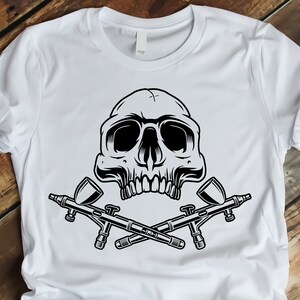 Skull With Paint Spray Guns Svg Png , Paint Spray Svg , Paint Spray Gun ...