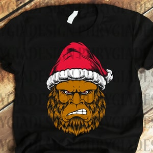Bigfoot Santa Hat Svg , Bigfoot Svg , Sasquatch Svg , Bigfoot Shirt Svg ...