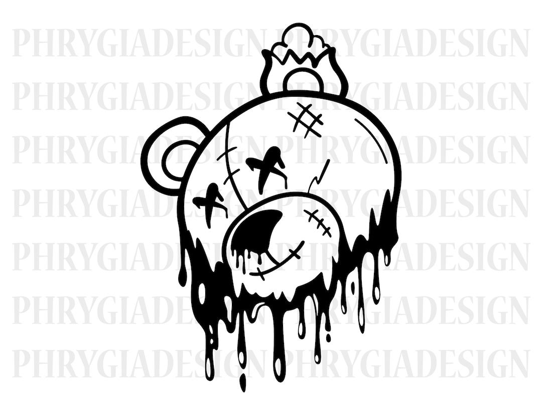 Melting Teddy Head Svg , Teddy Bear Svg , Teddy Bear Clipart , Teddy ...