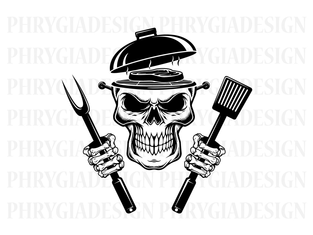 Grill Skull Svg , Grilling Svg , Griller Crossbones Svg , Grilling ...