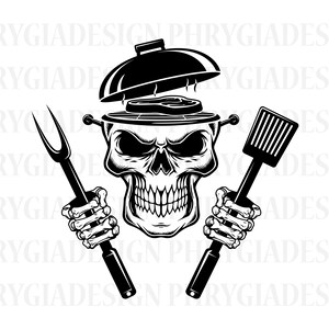 Grill Skull Svg , Grilling Svg , Griller Crossbones Svg , Grilling ...