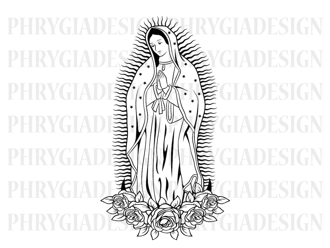 Mother of Jesus Svg , Rose With Virgin Mary Svg , House of the Virgin ...