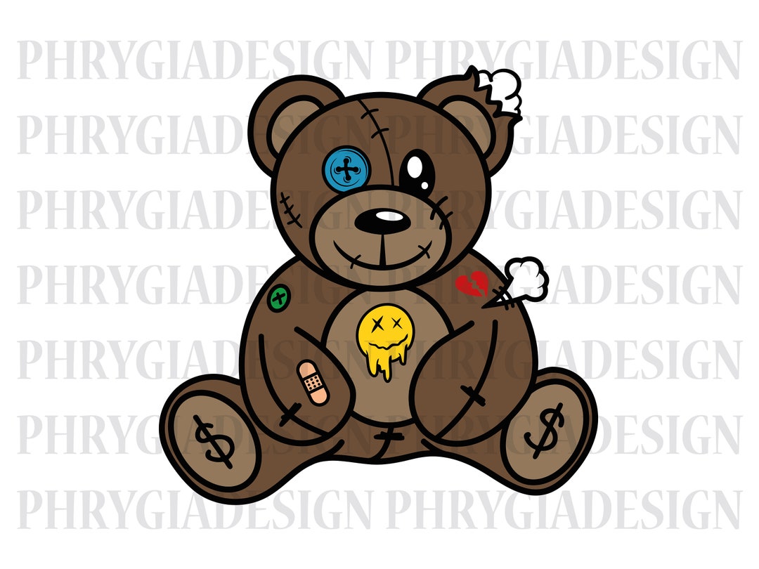 Beaten Teddy Bear Svg , Teddy Bear Svg , Teddy Bear Clipart , Teddy ...