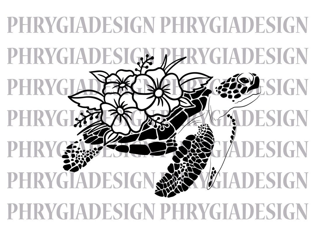 Floral Turtle Svg Sea Turtle Svg Turtle Svg Flower - Etsy