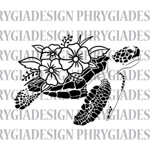 Floral Turtle Svg Sea Turtle Svg Turtle Svg Flower - Etsy