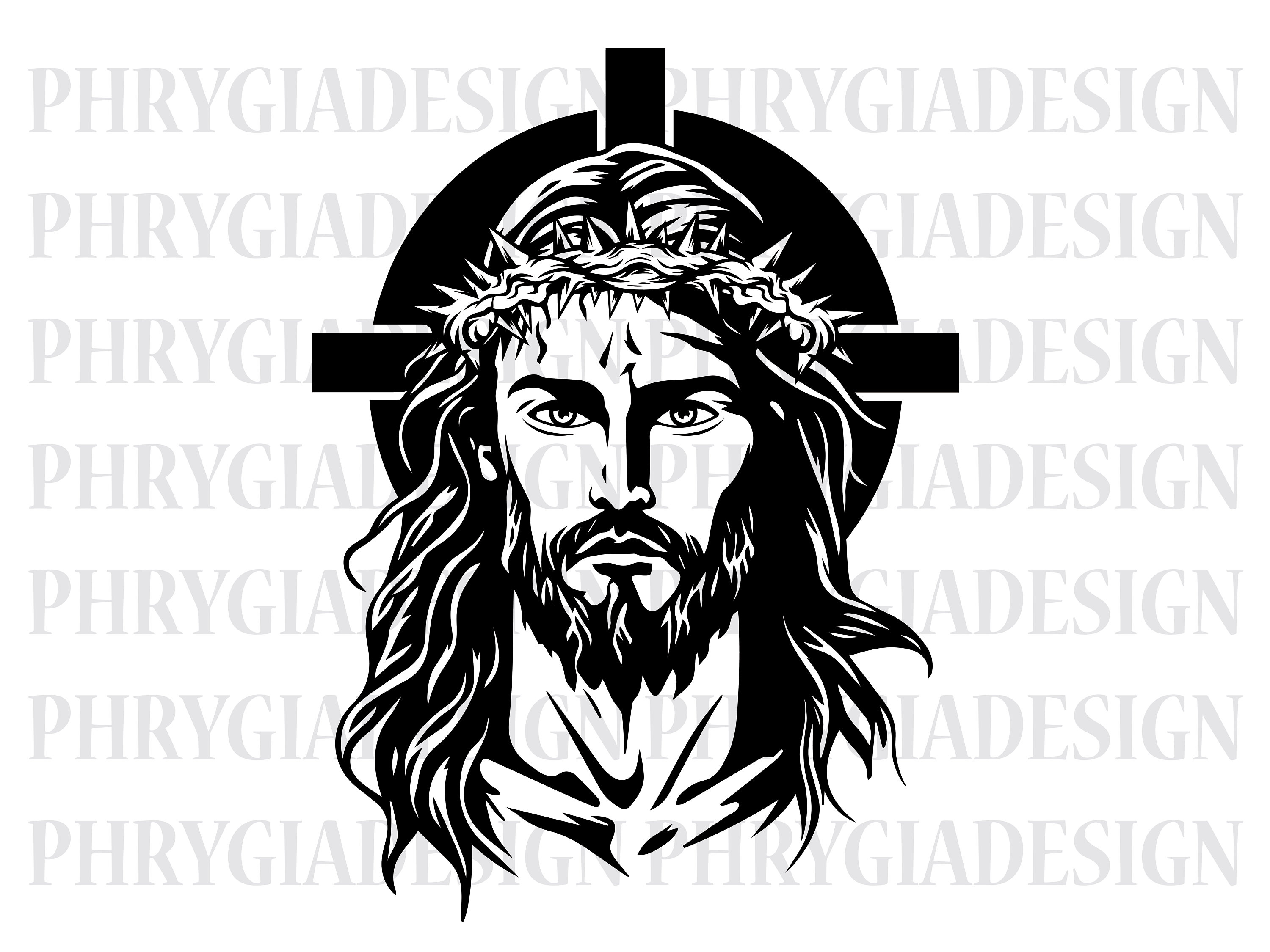 Jesus Face Logo Jesus Christ, Wall Decal Sticker Christianity