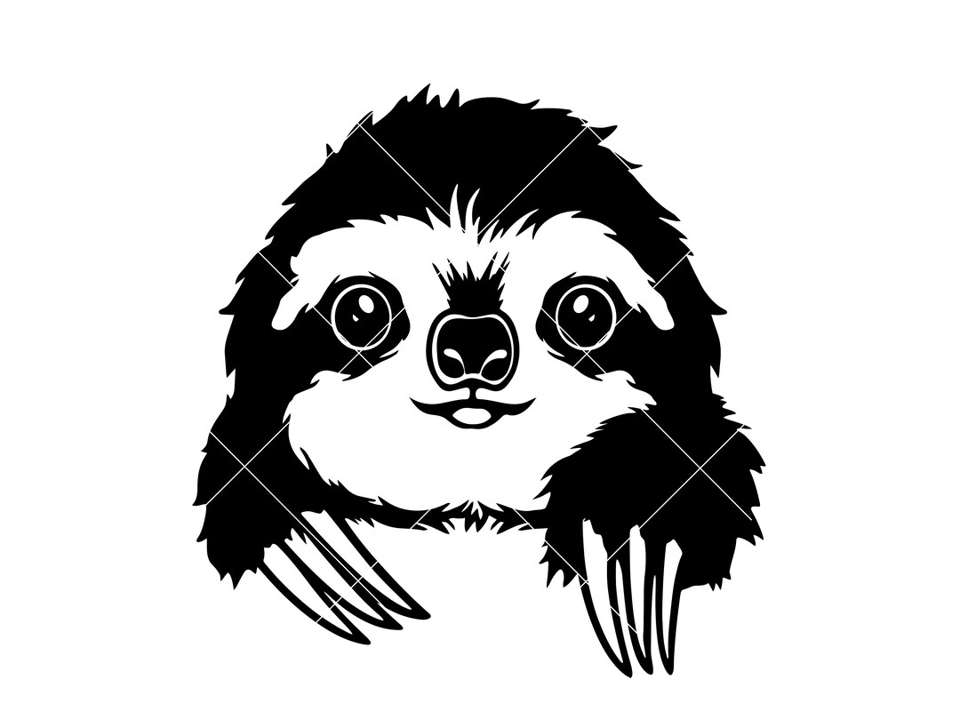 Cute Sloth Svg , Baby Sloth Svg , Sloth Clipart , Animal Head Svg ...