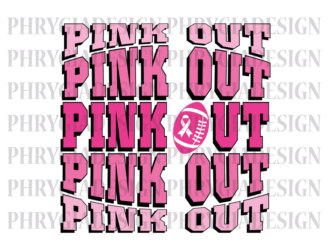 Pink Out Football Svg , Fight Cancer Pink Ribbon Svg , Pink Out Svg ...