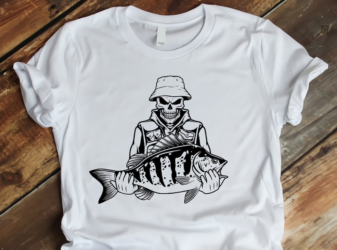 Skull Fisherman Svg , Fisherman Shirt Svg , Skull Fishing Svg ...