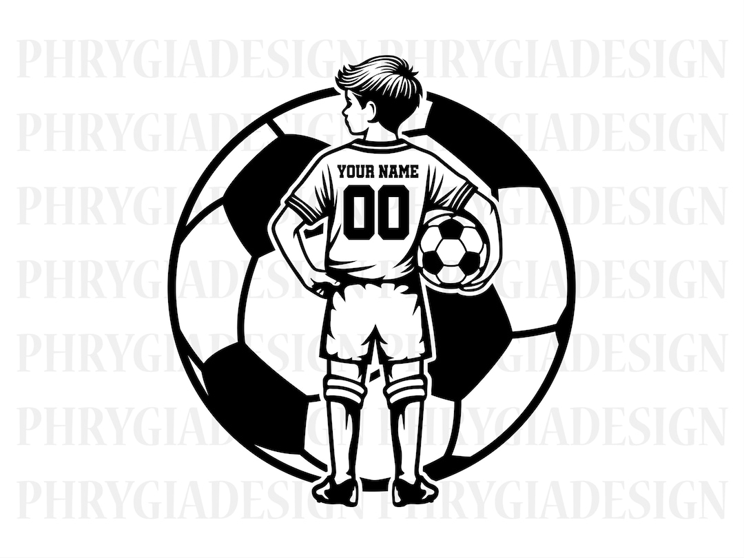 Soccer Kid Player Svg Png , Soccer Boy Svg , Personalized Name Svg ...
