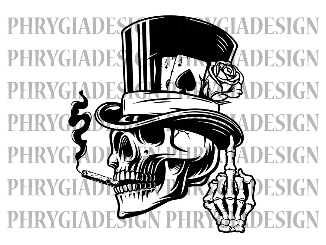 Skull Gambler Svg , Royal Flush Svg , Poker Svg , Playing Card Svg ...