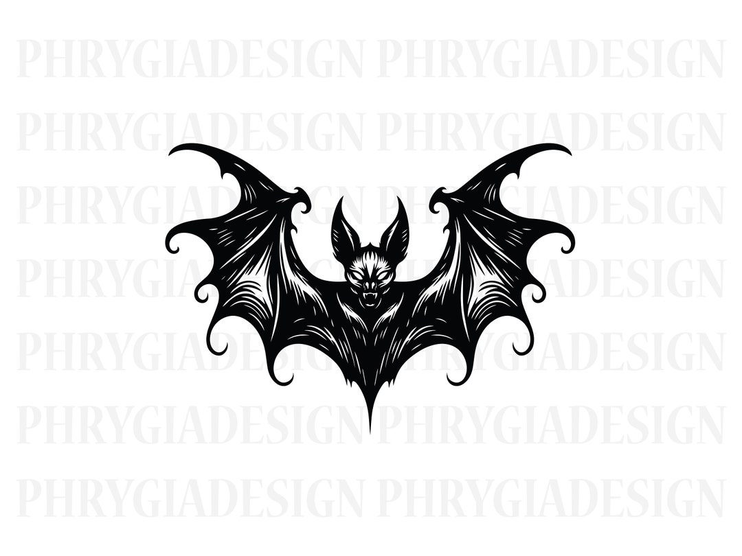 Scary Bat Svg , Gothic Bat Svg , Bat Svg , Halloween Svg , Bat Png ...