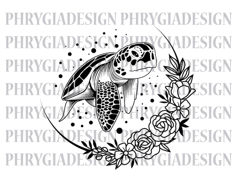 Floral Turtle Svg , Sea Turtle Svg , Flower Turtle Svg , Turtle Svg ...