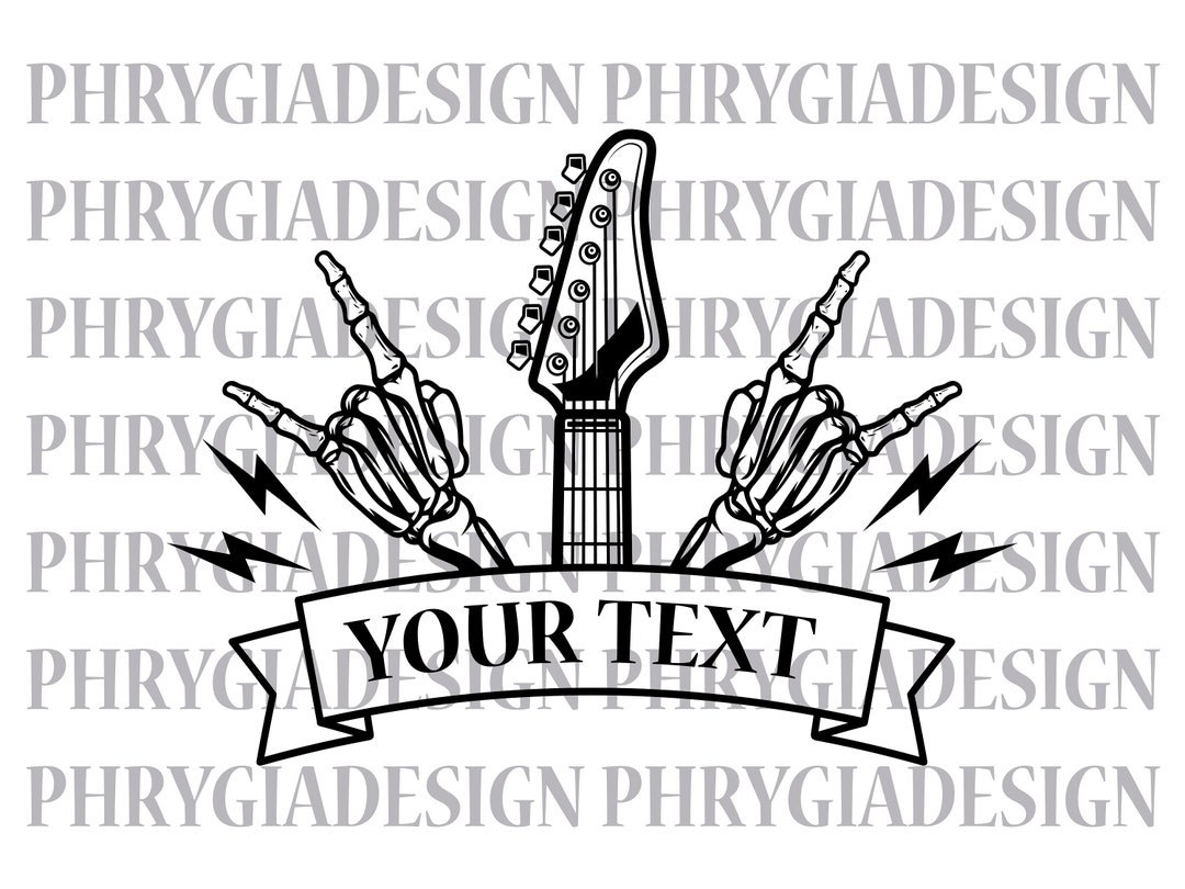 Rock and Roll Music Svg , Guitar Svg , Rock Hand Sign Svg , Rock N Roll ...