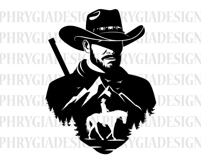 Cowboy Scene SVG Bundle, Western Scene Svg, Cowboy Svg, Cowboy Scene ...