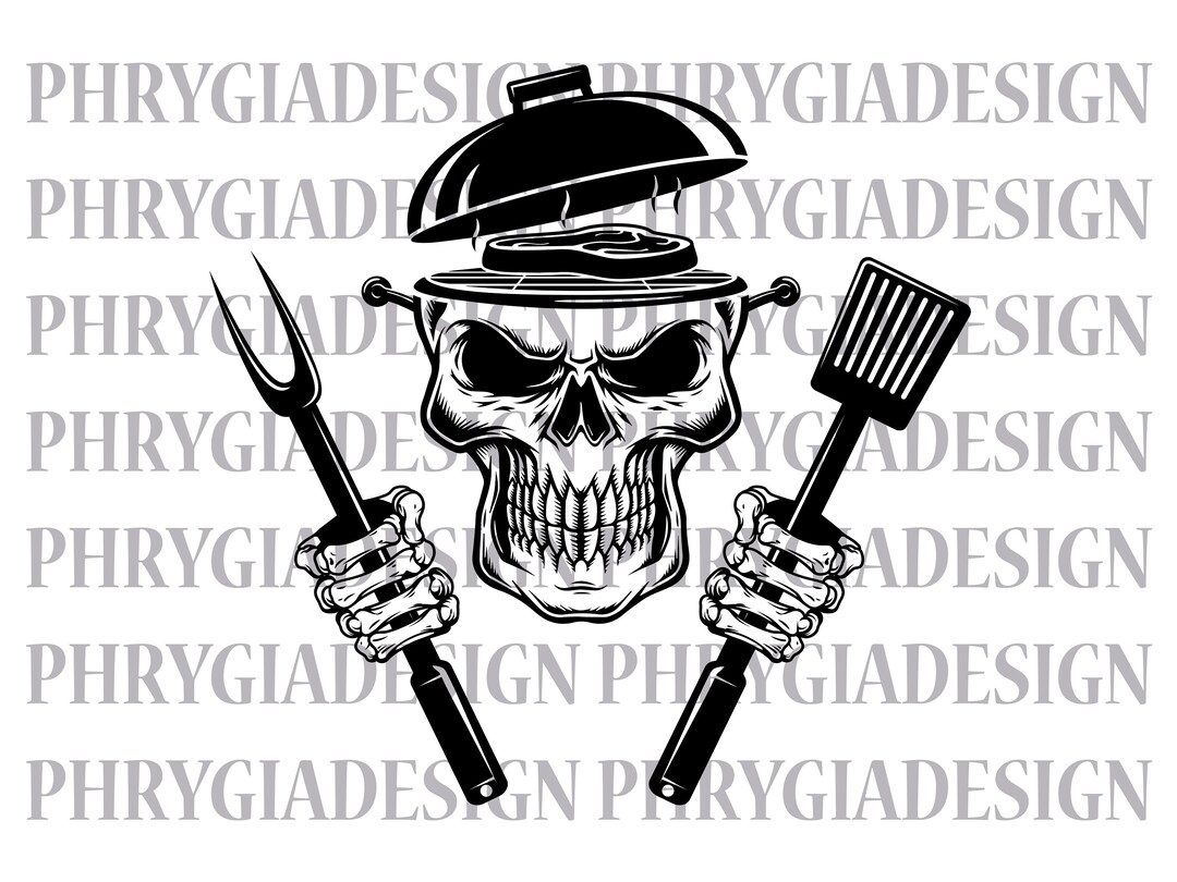 Grill Skull Svg Grilling Svg Griller Crossbones Svg - Etsy