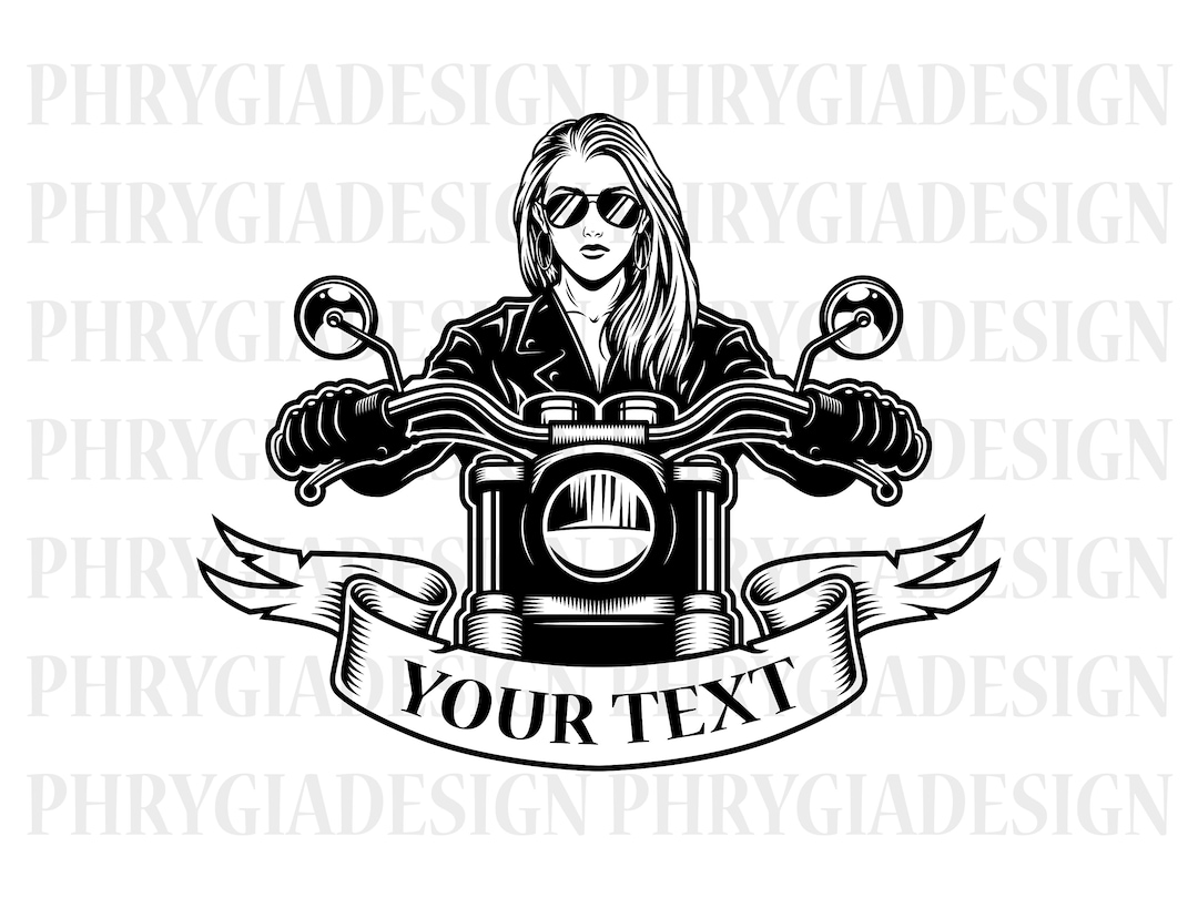 Biker Woman Svg , Girl Riding Motorcycle Svg , Motorcycle Rider Svg Png ...
