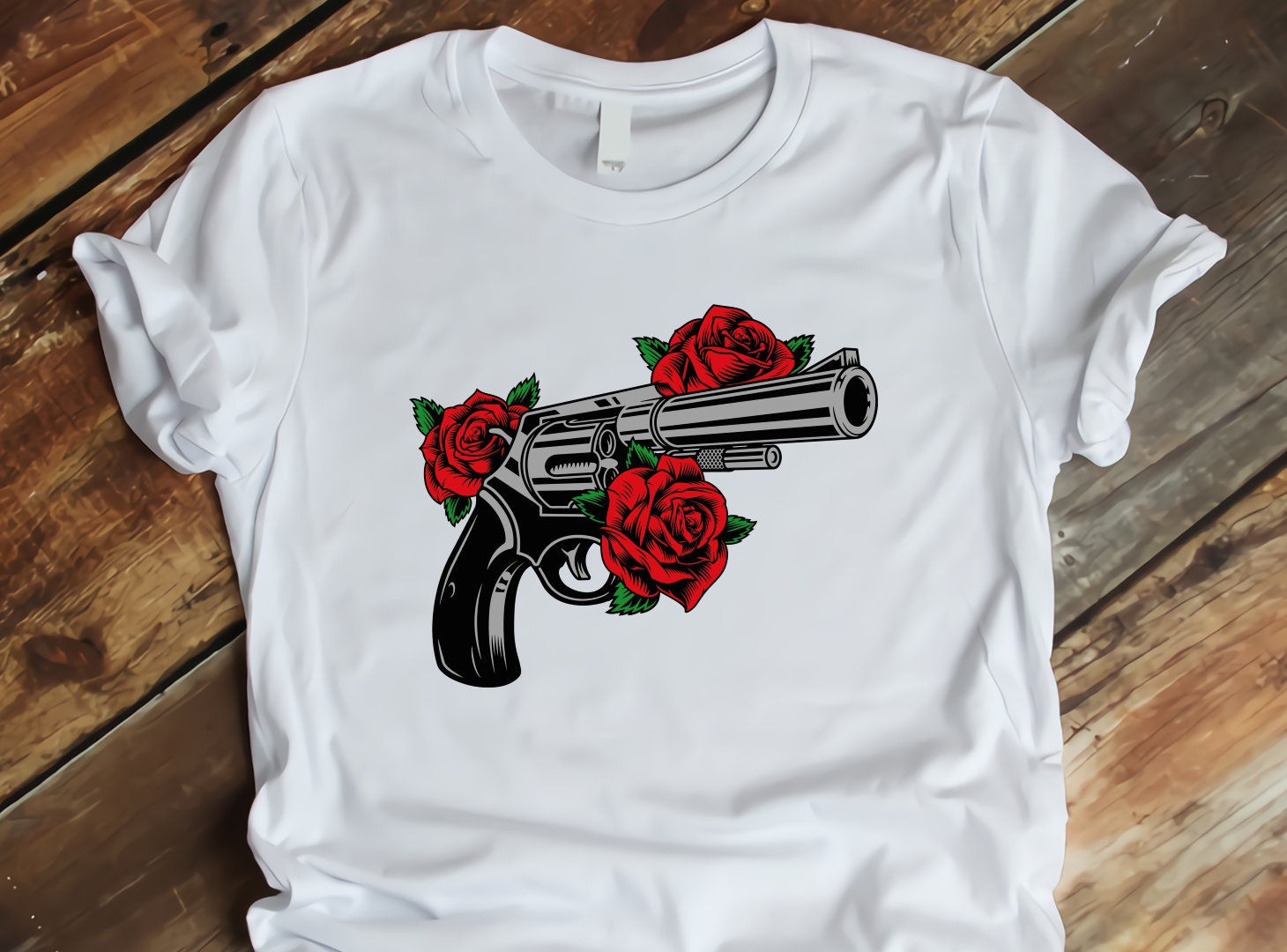 Gun and Roses Svg , Gun Svg , Hand Gun , Roses Svg , Pistol Svg , Gun ...