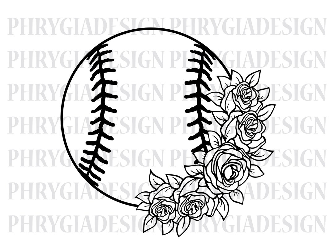 Floral Softball Svg , Softball Svg , Softball Clipart , Softball Player ...