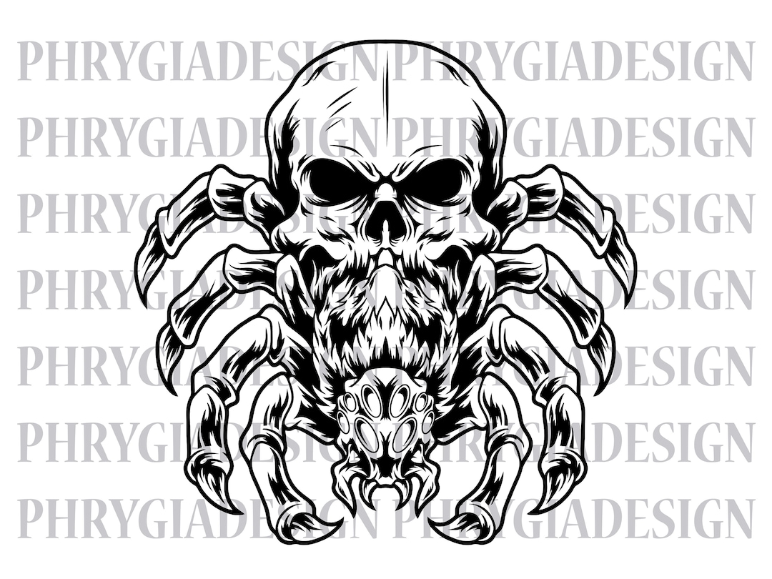 Spider Skull Svg , Scary Skull Svg , Spider Svg , Skull Svg , Skull ...