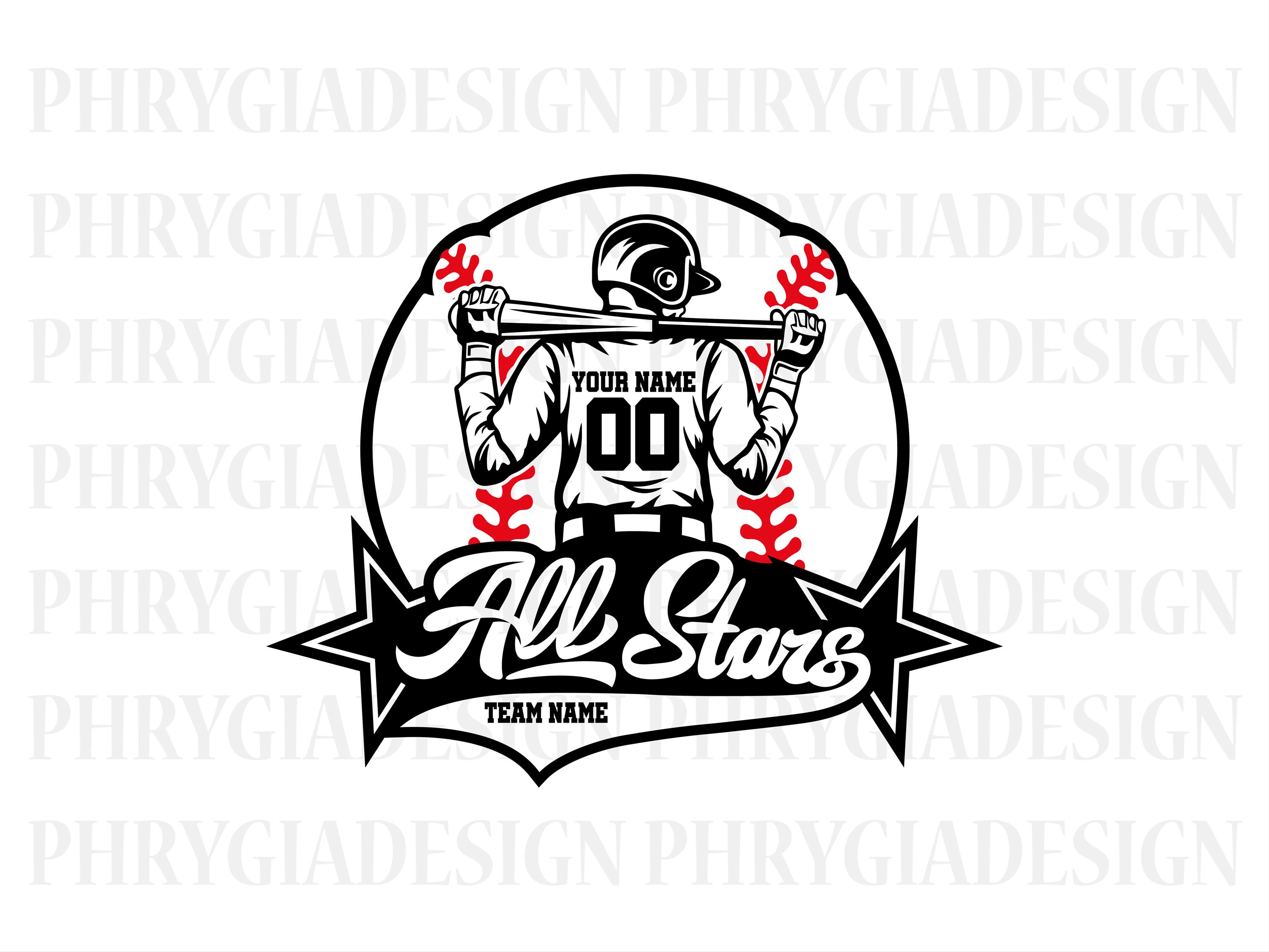 All Stars Svg , Baseball Player Svg , Personalized Name Svg , Baseball ...