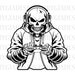 Skeleton Playing Video Games Svg , Video Game Skull Svg , Gamer Skull ...