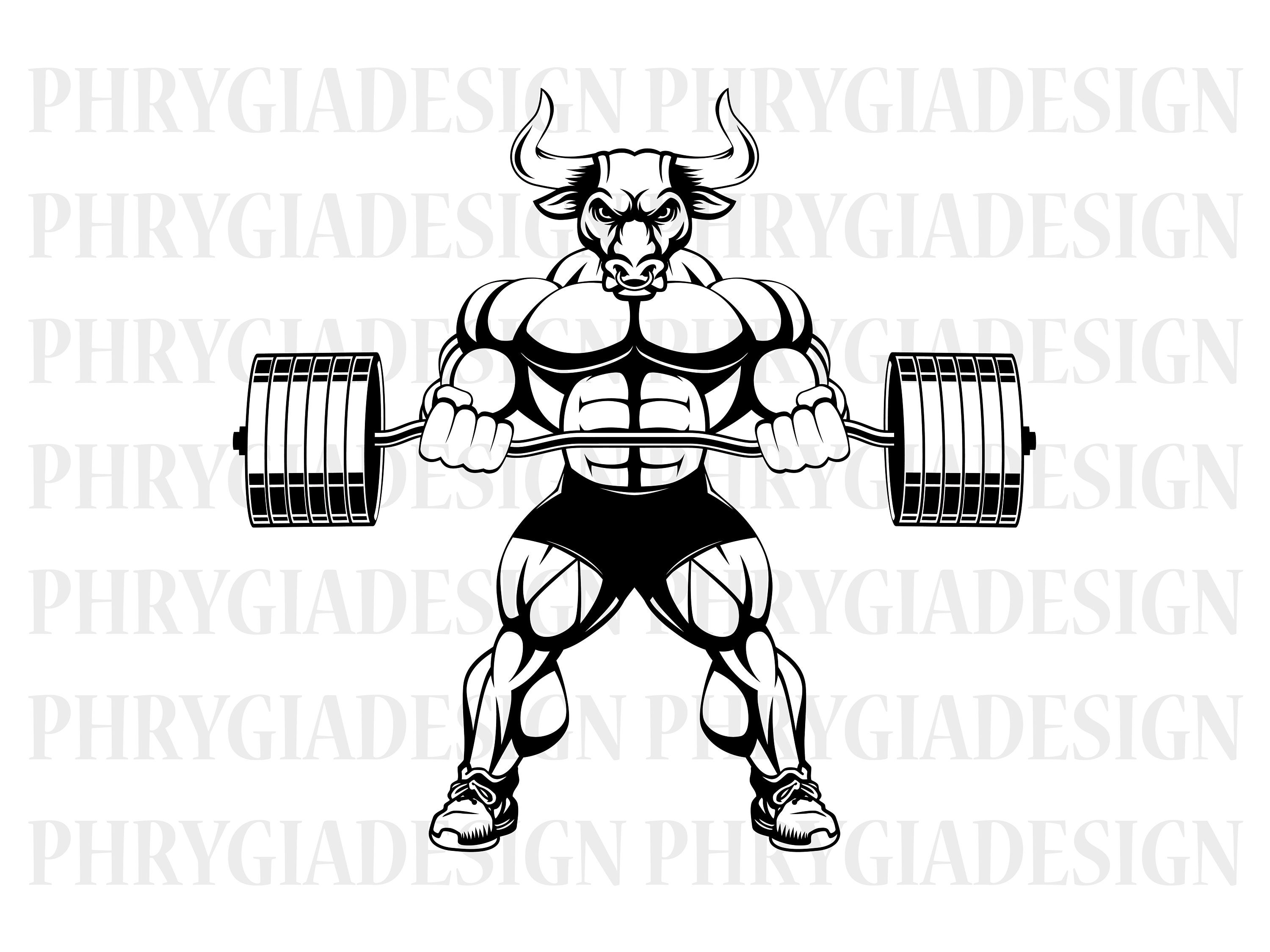 Bull Bodybuilder Svg , Muscle Man Svg , Biceps Svg , Bodybuilding ...