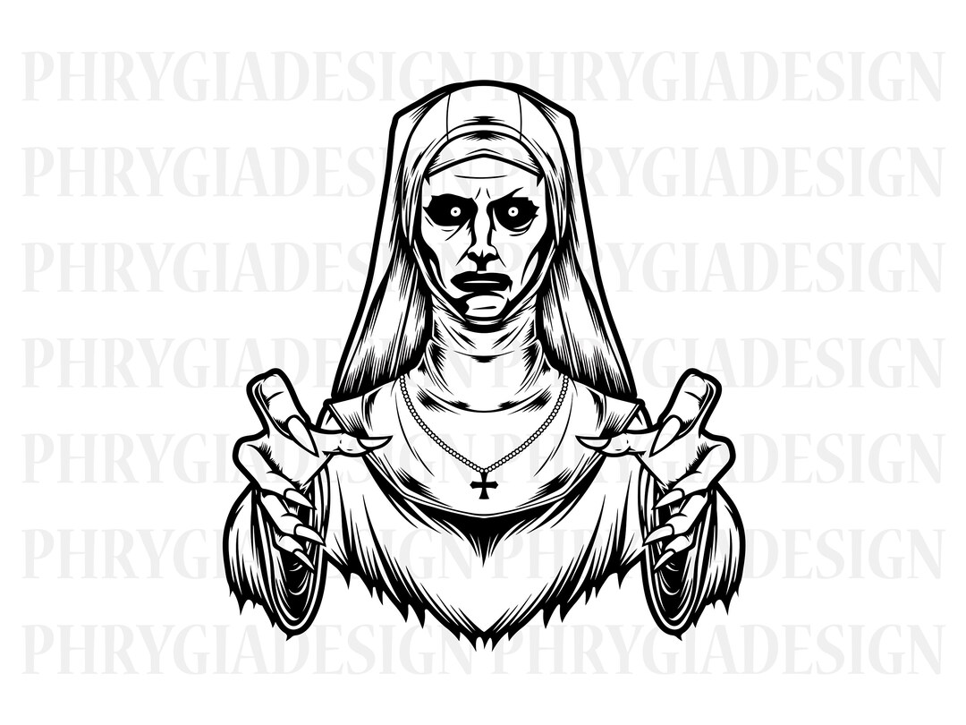 Nun Svg Png , Horror Svg , Scary Horror Nun Svg , Ghost Svg , Halloween ...