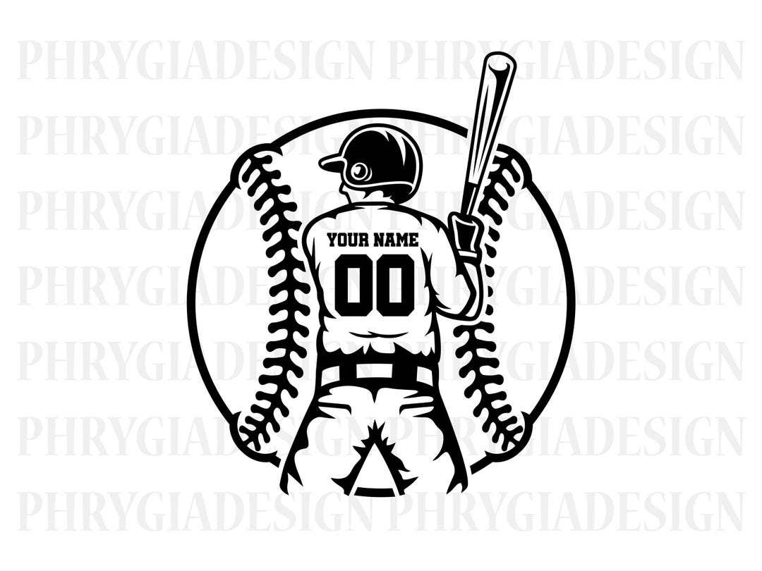 Baseball Player Svg Png , Personalized Name Svg , Baseball Cutfile ...