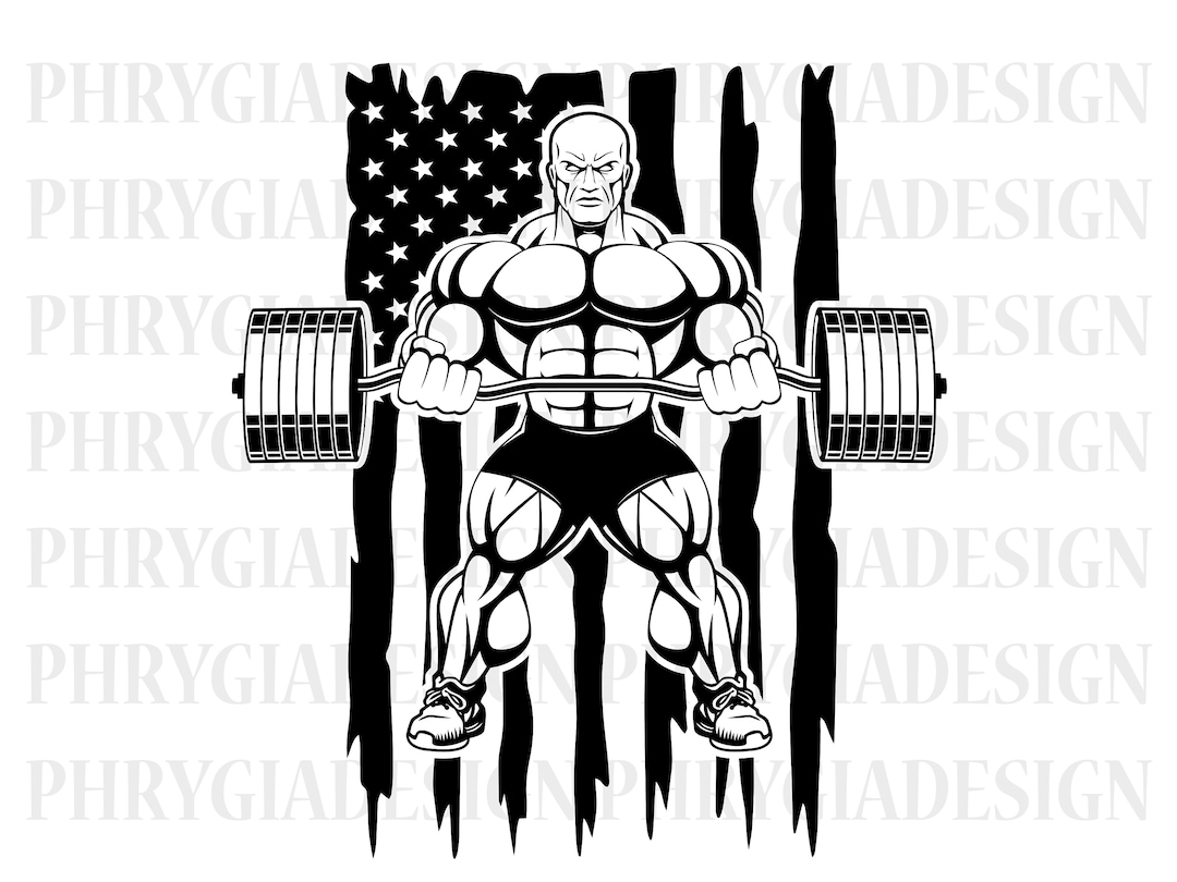 US Bodybuilder Svg , Body Builder Svg , Us Flag Svg , Bodybuilding Svg ...